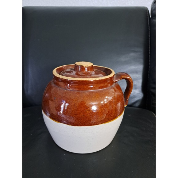 Robinson Ransbottom | Dining | Vintage Blue Crown Stoneware Bean Pot ...